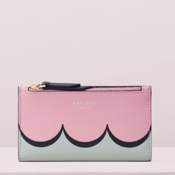 kate spade | Bags | Kate Spade Intarsia Scallop Small Slim Bifold ...